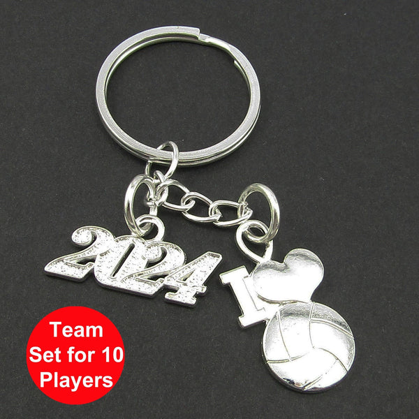 I Love Netball 2024 Charm Keychain Keyring Bag Tag Team Set Silver Pla ...